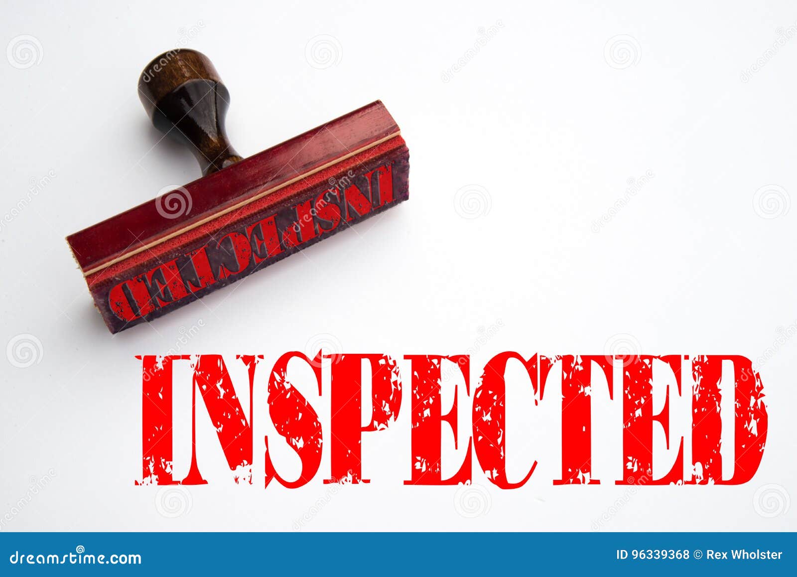 Rubber Stamp with the Word INSPECTED Stock Illustration - Illustration ...