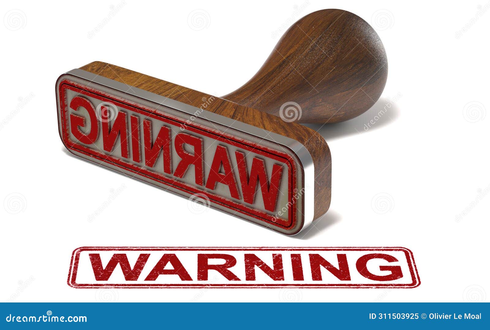 Rubber Stamp with the Word Warning Printed Over White Background Stock ...