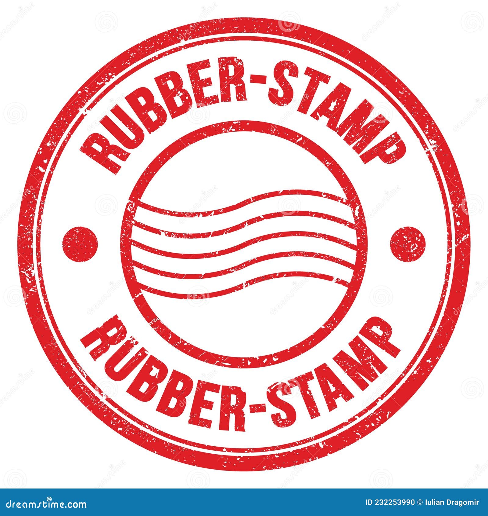 RUBBER-STAMP Text Written on Red Round Postal Stamp Sign Stock ...