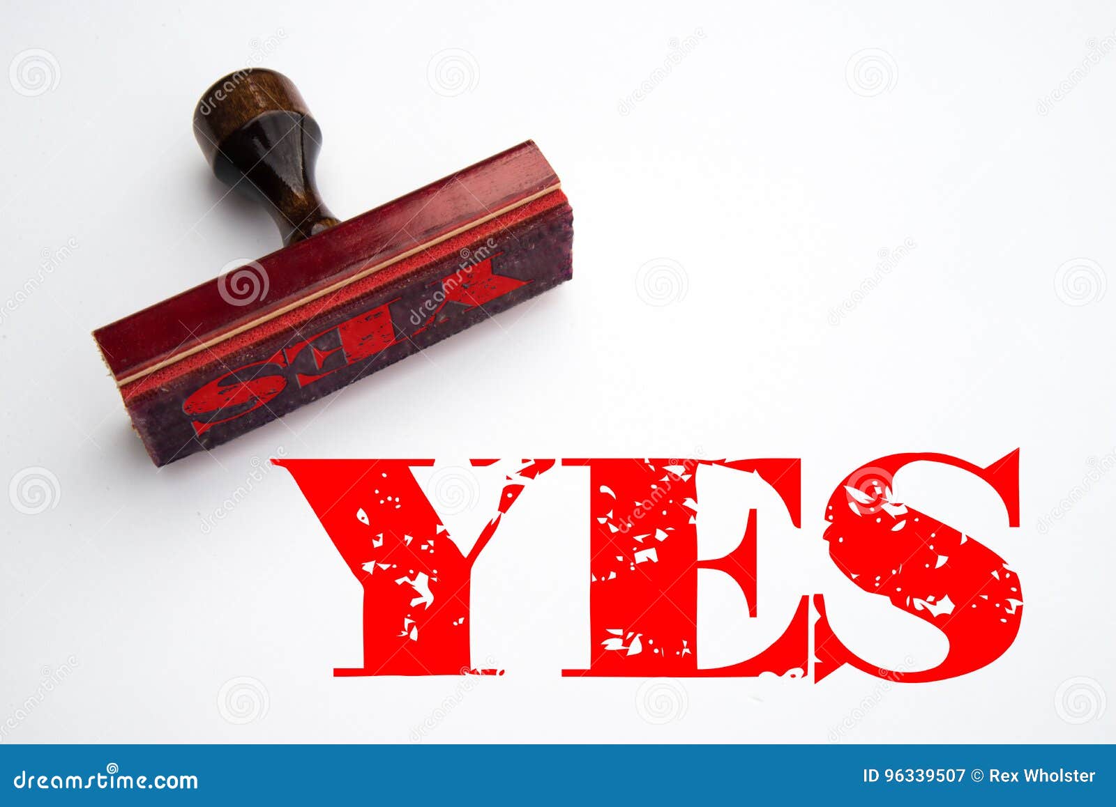 Rubber Stamp with the Word YES Stock Illustration - Illustration of ...