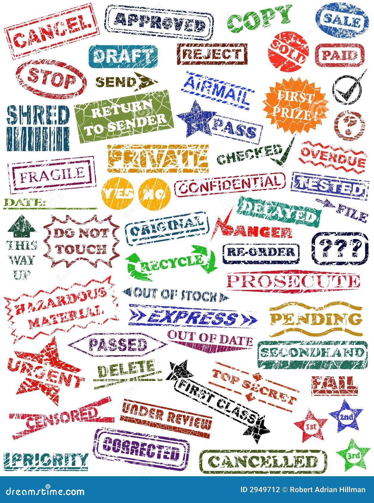 Rubber stamps stock vector. Illustration of document, priority - 2949712