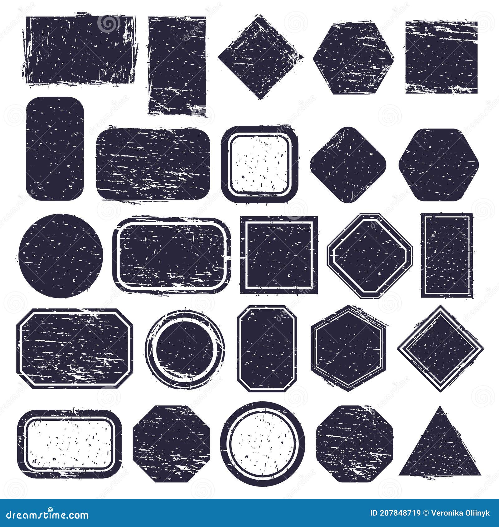 Rectangular And Circle Borders Clipart Vector Illustration ...