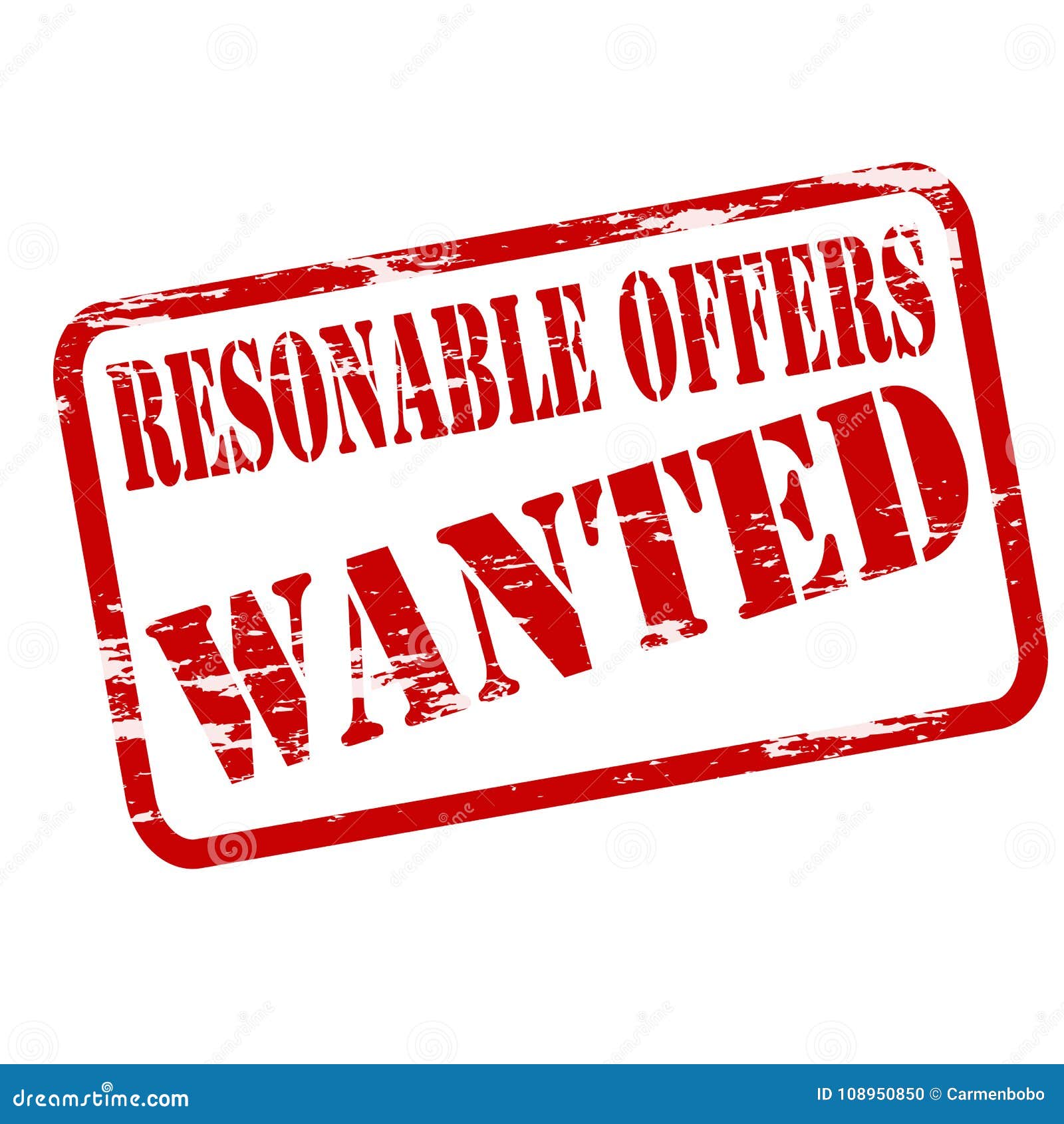Reasonable offers stock illustration. Illustration of tender - 108950850