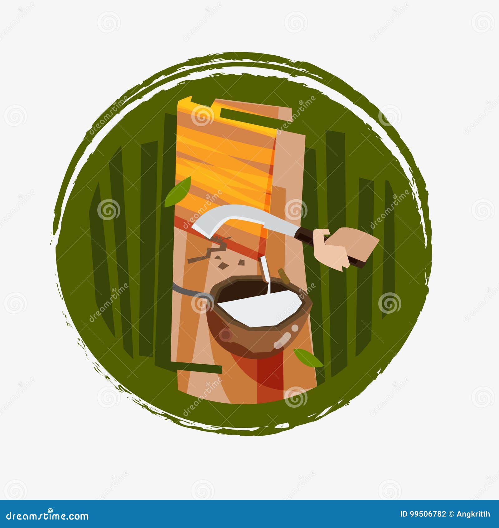 Rubber Tapping Man Silhouette Vector On White Background ...