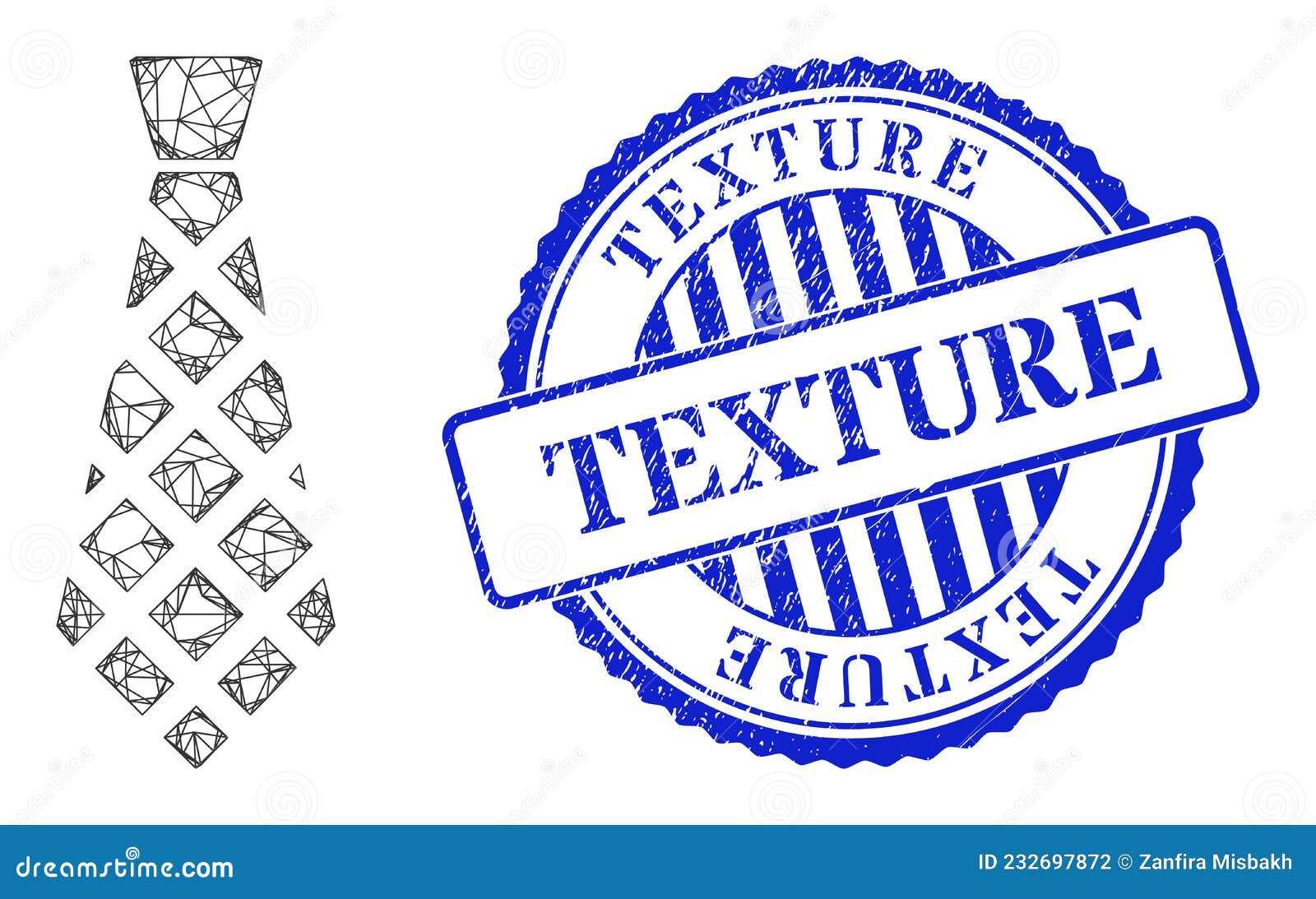 Rubber Texture Badge and Hatched Checkered Tie Mesh Stock Vector ...
