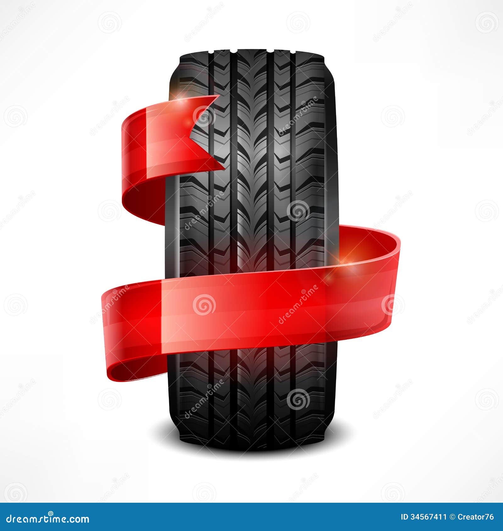 Rubber tire & ribbon stock vector. Illustration of vehicle - 34567411