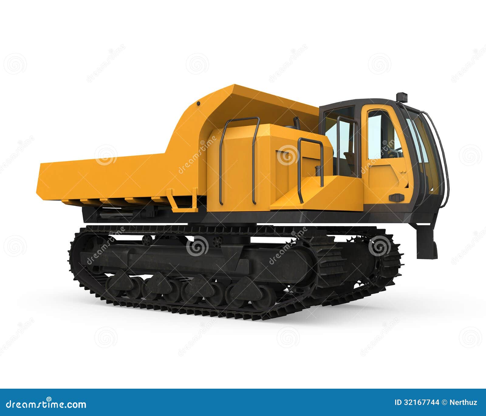 Rubber Track Crawler Carrier Stock Illustration - Illustration of earth ...