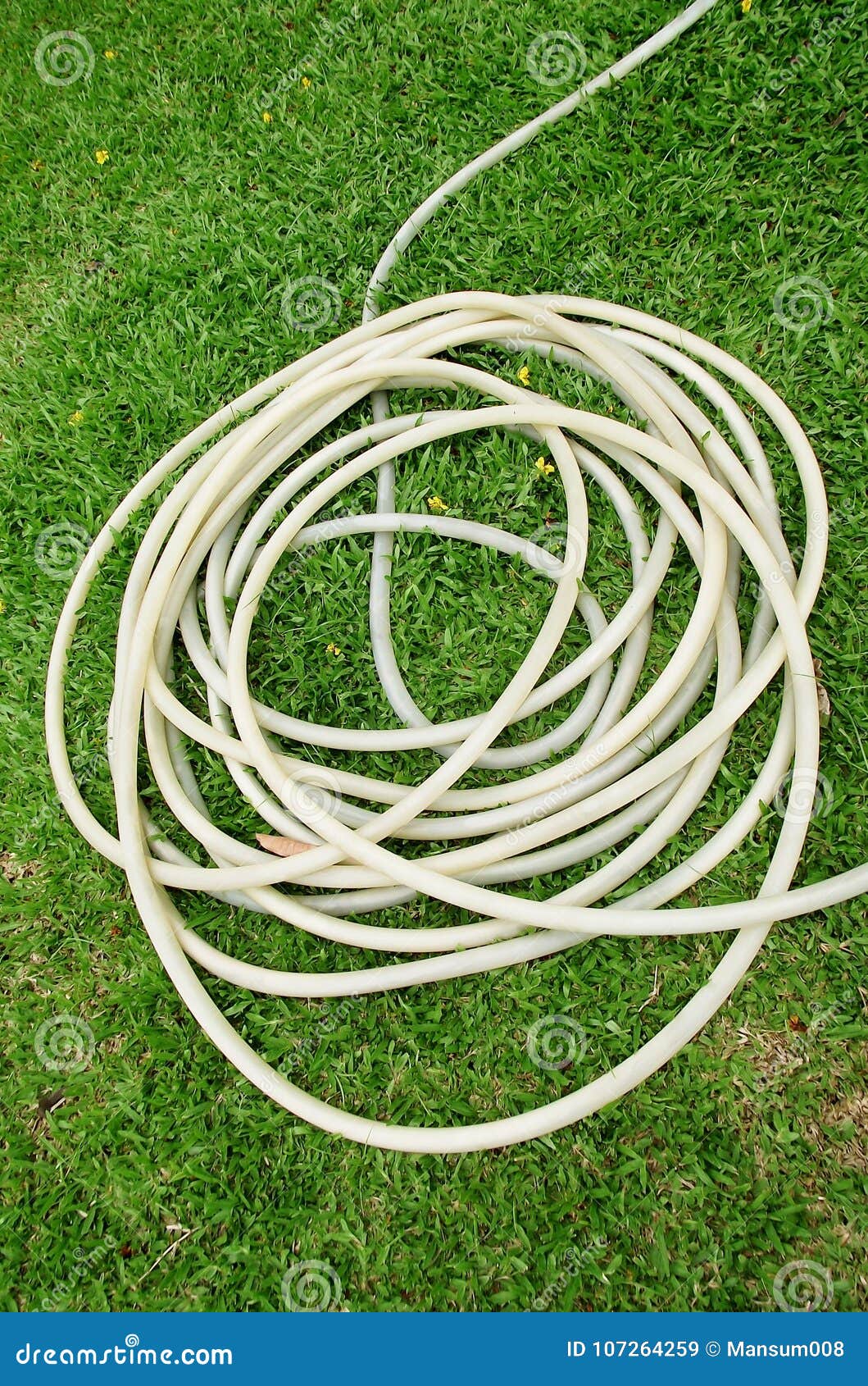 Rubber tube on grass stock image. Image of tool, white - 107264259