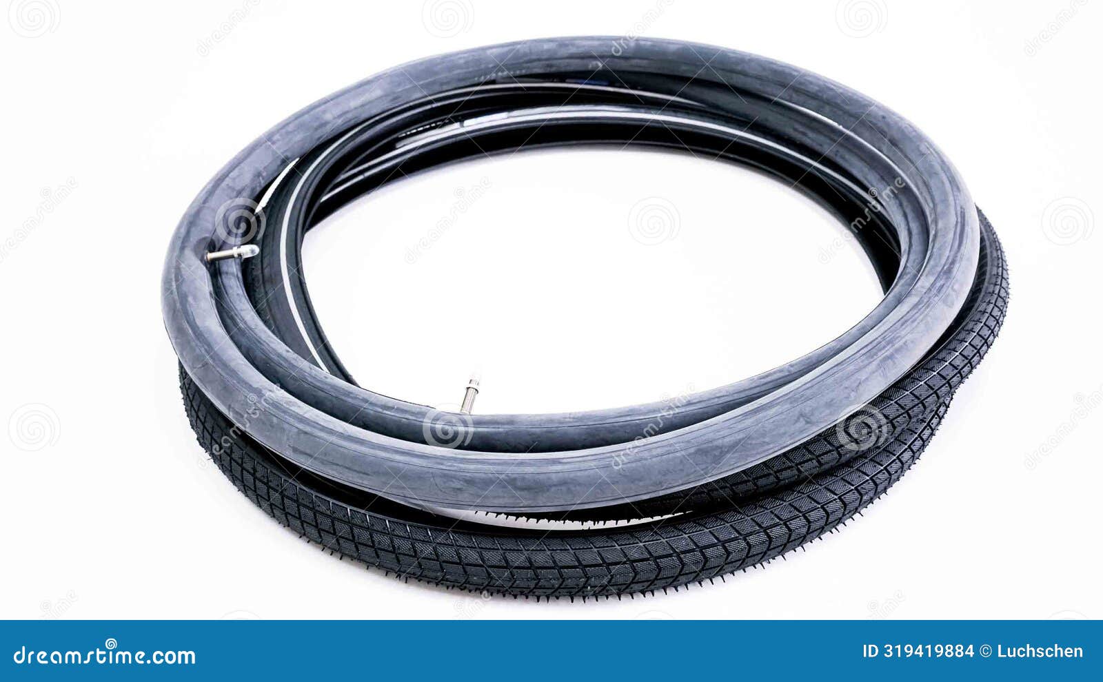 Rubber Tubes and Bicycle Wheel Tires Stock Photo - Image of hand, circle: 319419884