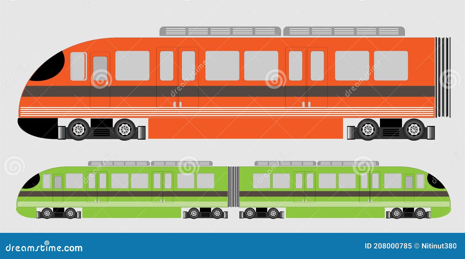 Rubber Tyred Light Rail Train Vector Stock Vector - Illustration of ...