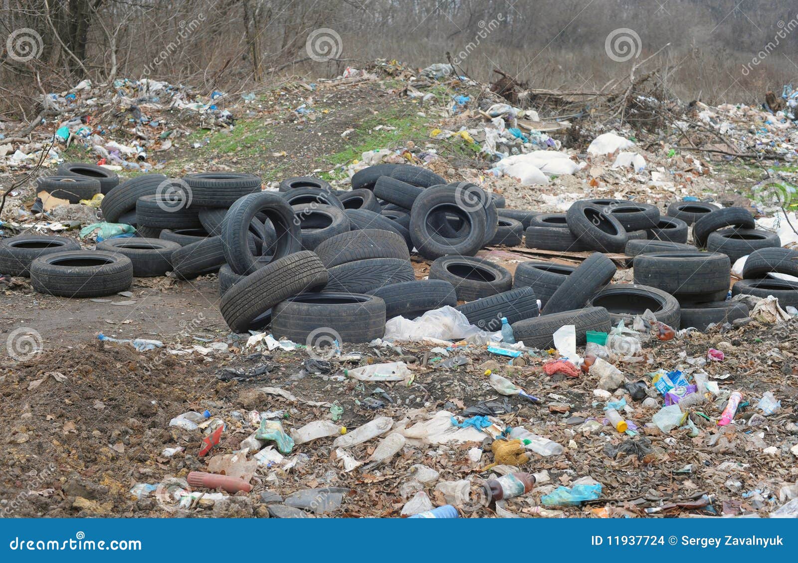 Rubber tyres on dust stock photo. Image of landfill, garbage - 11937724