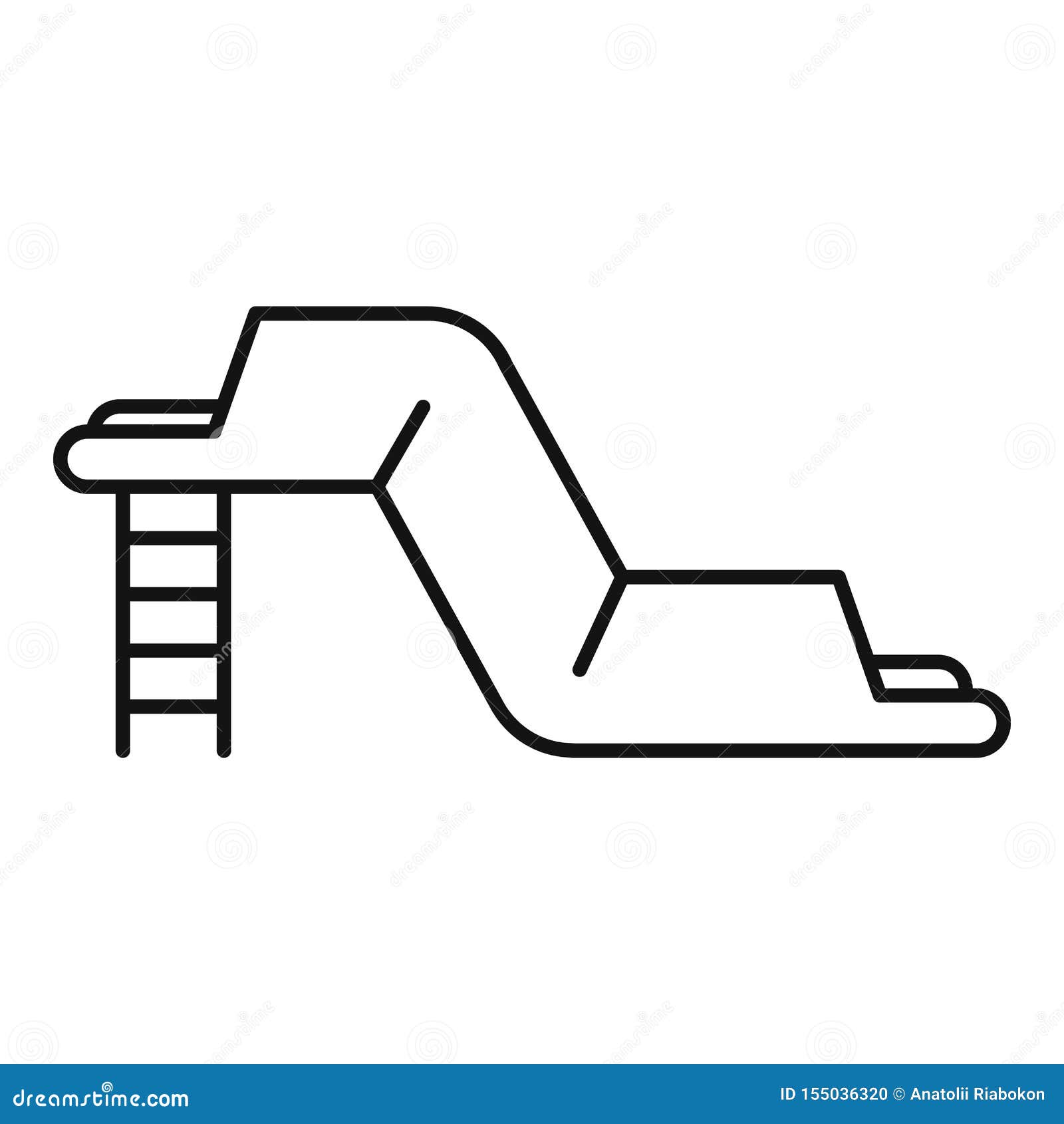 Rubber Waterpark Slide Icon, Outline Style Stock Vector - Illustration ...