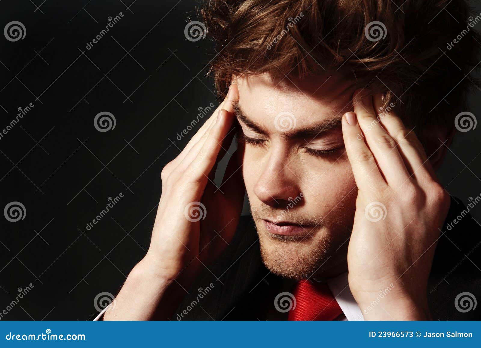 Rubbing His Temples, Stressed Out Stock Image - Image of expression ...