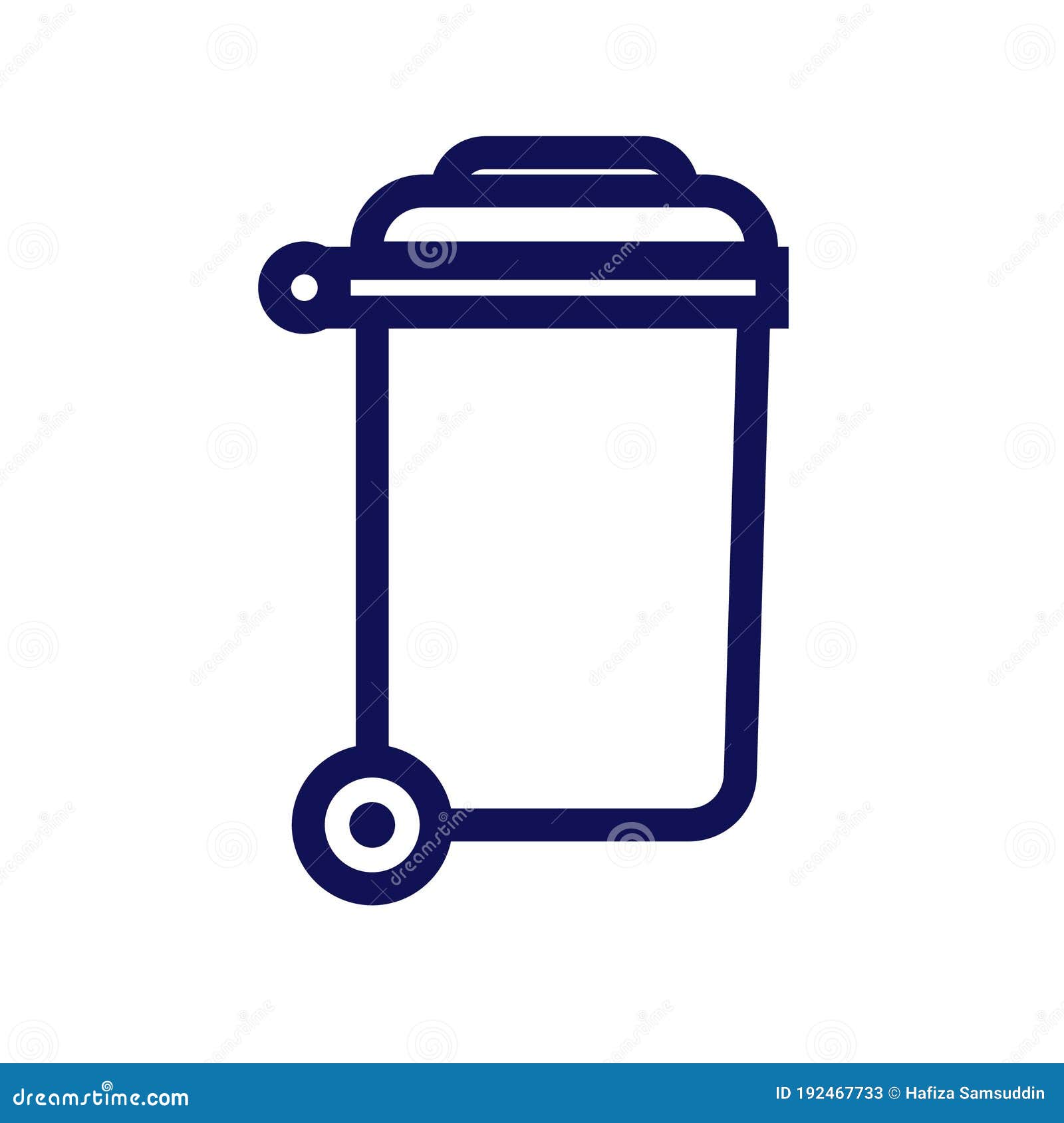 Rubbish Bin with Wheels. Vector Illustration Decorative Design Stock ...