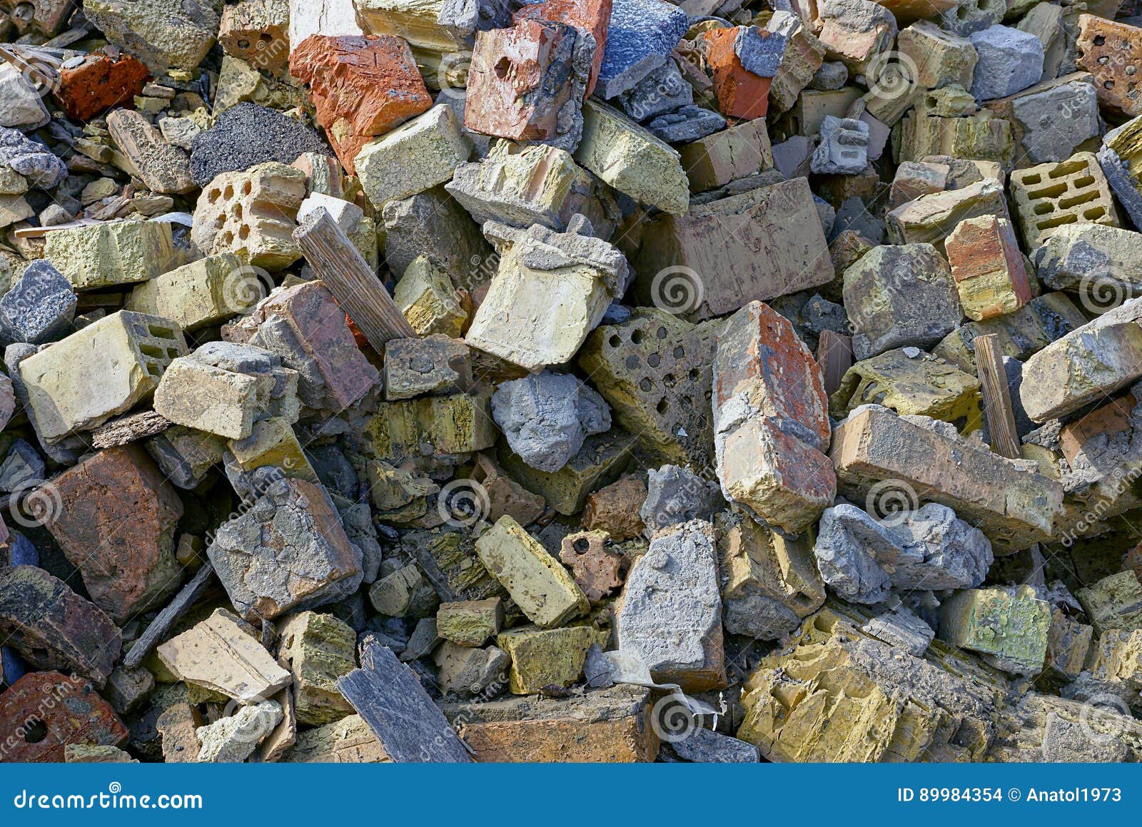 Rubbish from Broken Brick Tiles and Concrete Stock Photo - Image of ...