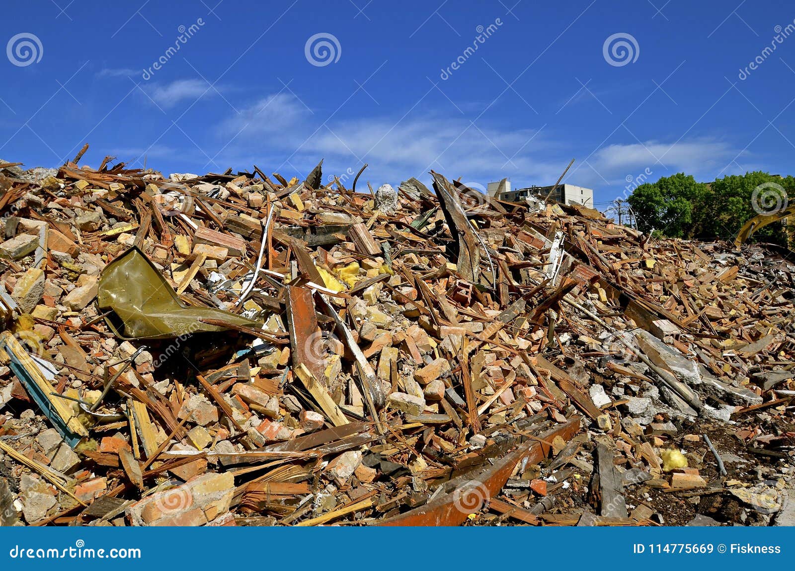 Rubbish from a Building Under Demolition Stock Image - Image of ...