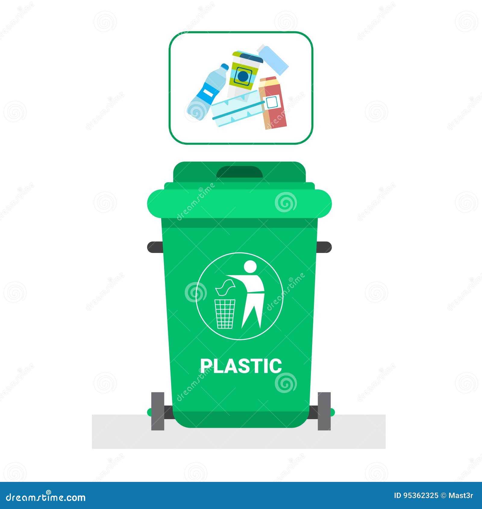 Rubbish Container for Plastic Waste Icon Recycle Sorting Garbage ...