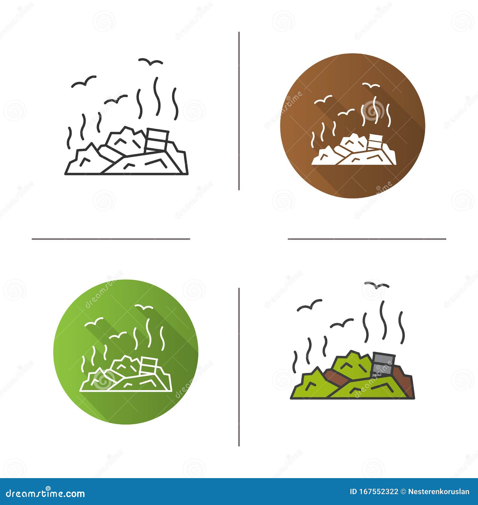 Dump Icon In Outline Style Isolated On White Background. Bio And ...