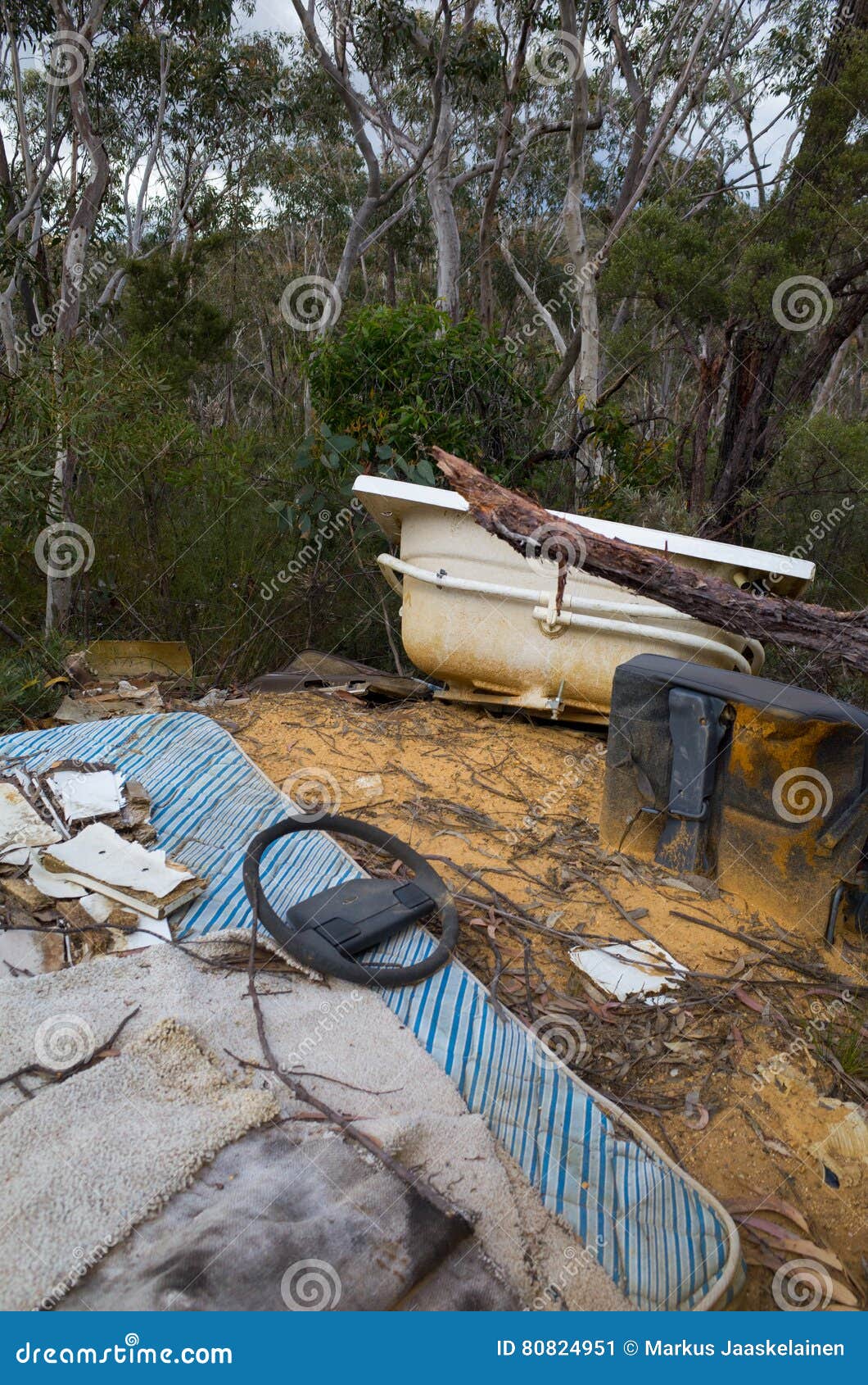 Rubbish Dumped in the Australian Bush Stock Image - Image of ecology ...