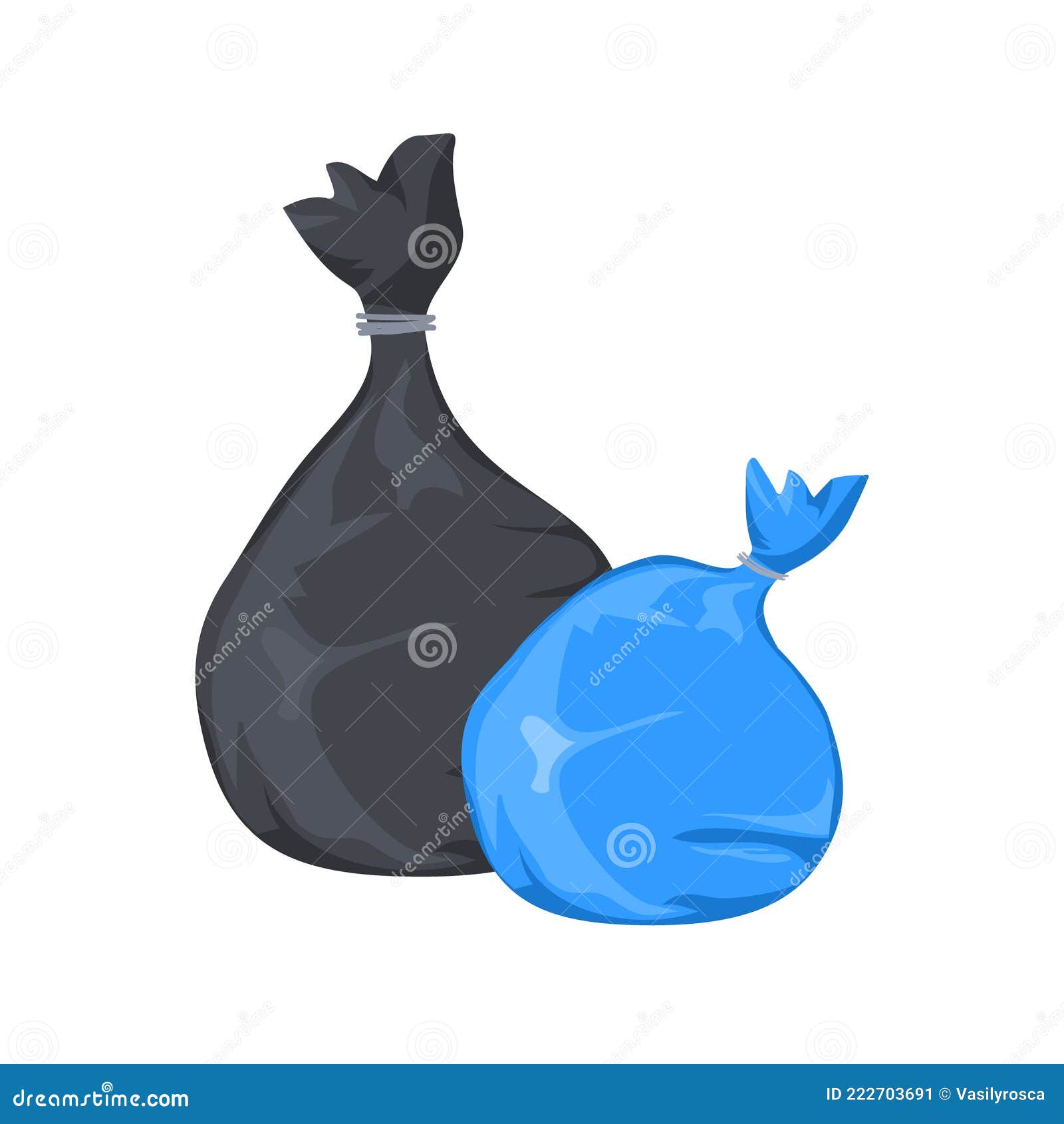 Rubbish Garbage Bag Vector Plastic Icon. Trash Rubbish Bin Cartoon ...