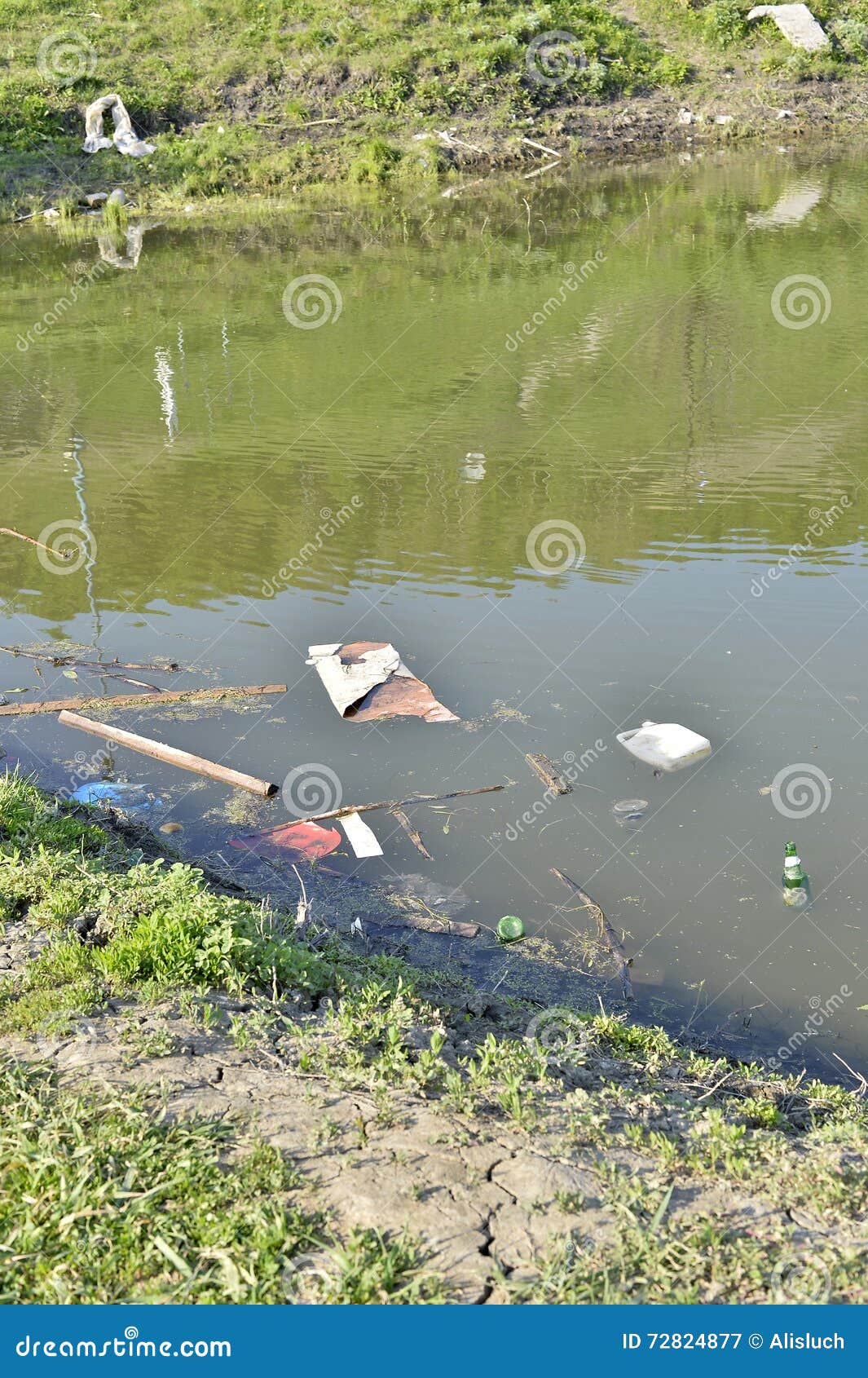 Rubbish, Waste Floating in Polluted Pond Stock Image - Image of garbage ...