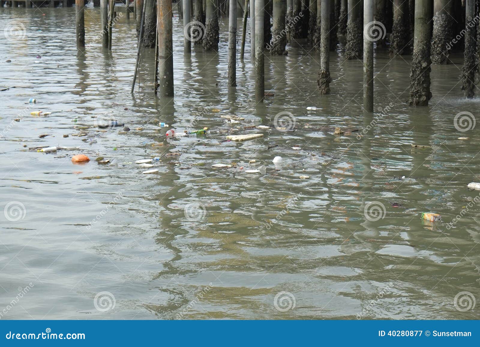 Rubbish, Waste Floating In Polluted Pond Royalty-Free Stock Photography ...