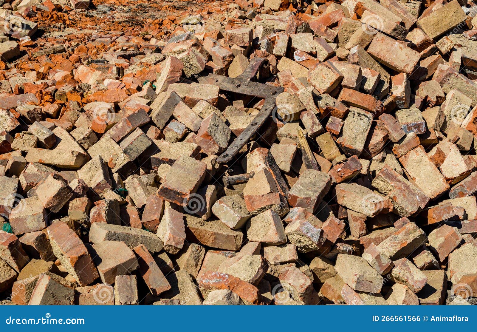 Rubble Bricks at a Construction Site Stock Photo - Image of home, dust ...