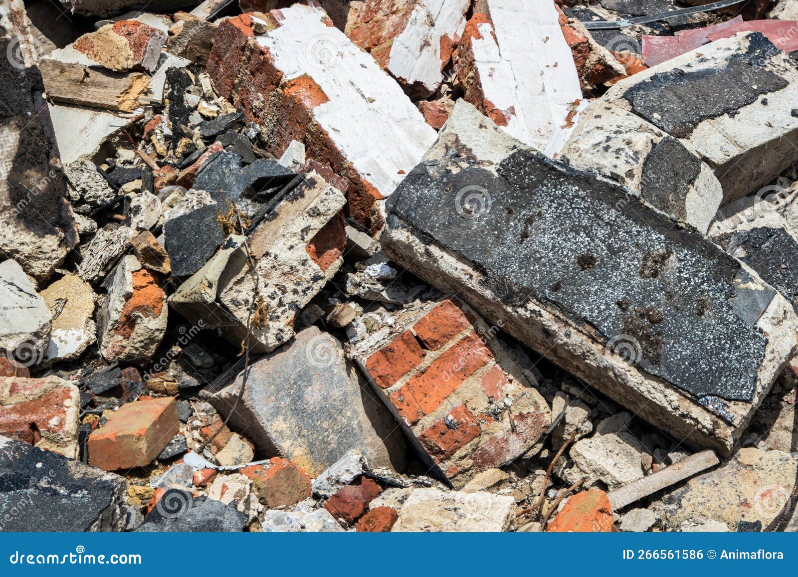 Rubble Bricks at a Construction Site Stock Photo - Image of container ...