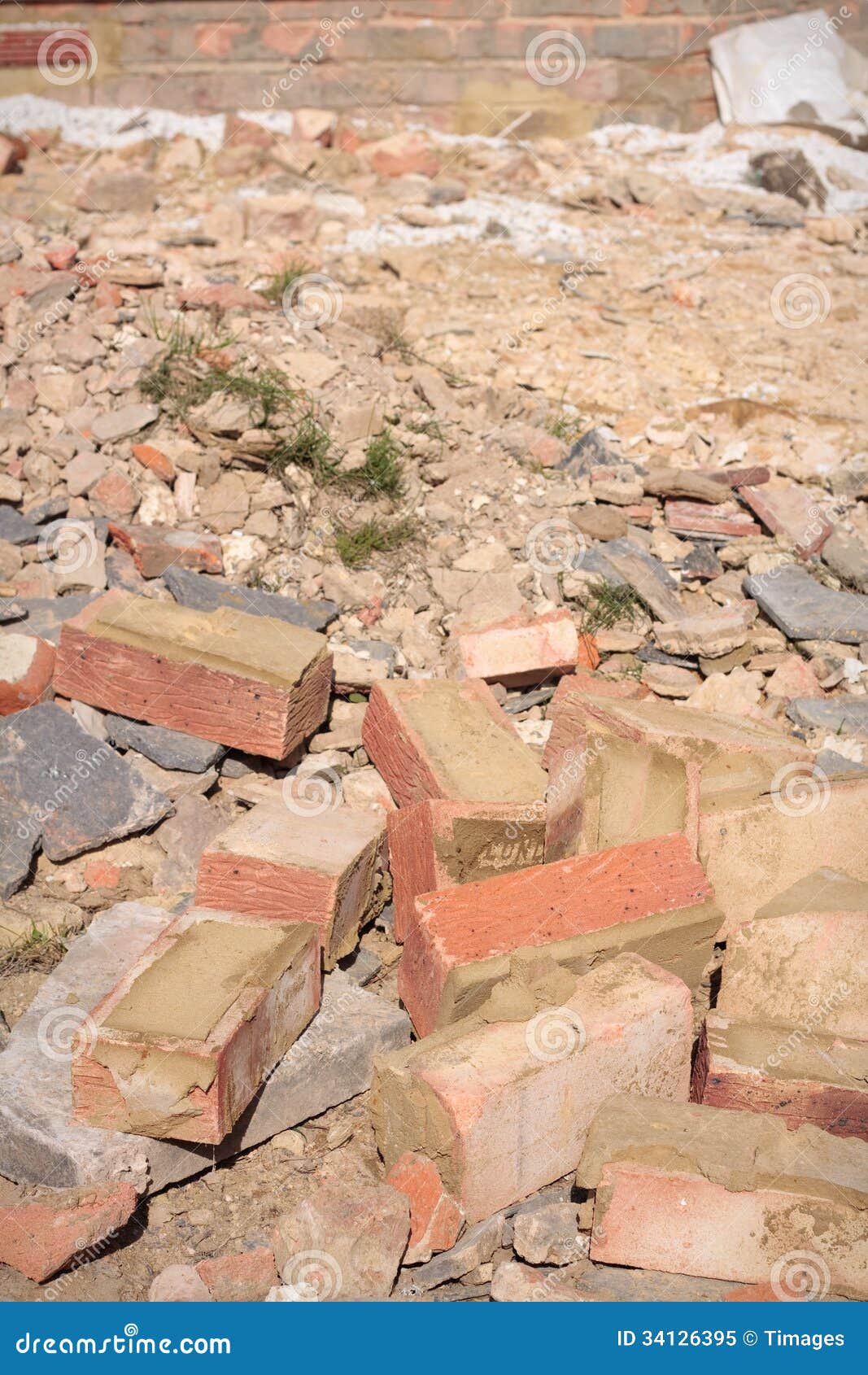 Rubble and bricks stock image. Image of colour, housebrick - 34126395