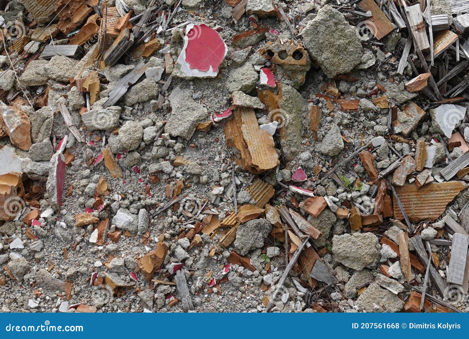Rubble and Broken Bricks from Demolished House Stock Photo - Image of ...