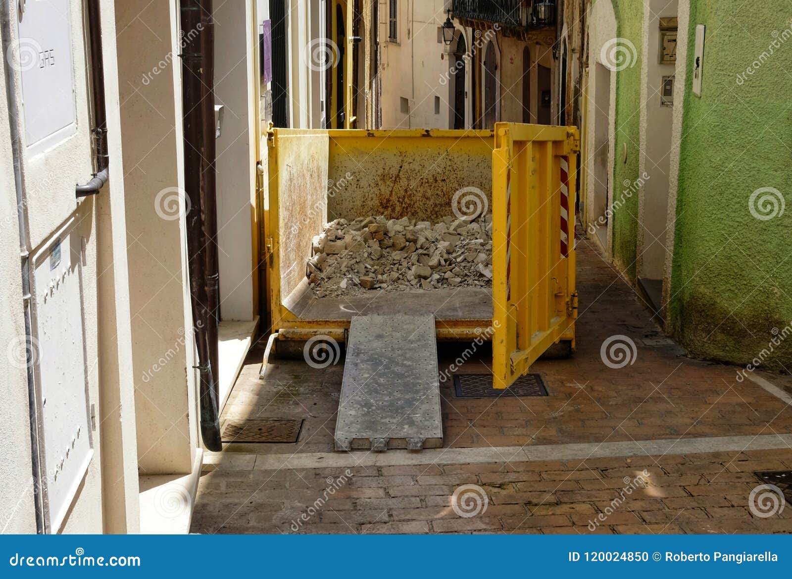 Rubble collecting bin stock photo. Image of garbage - 120024850
