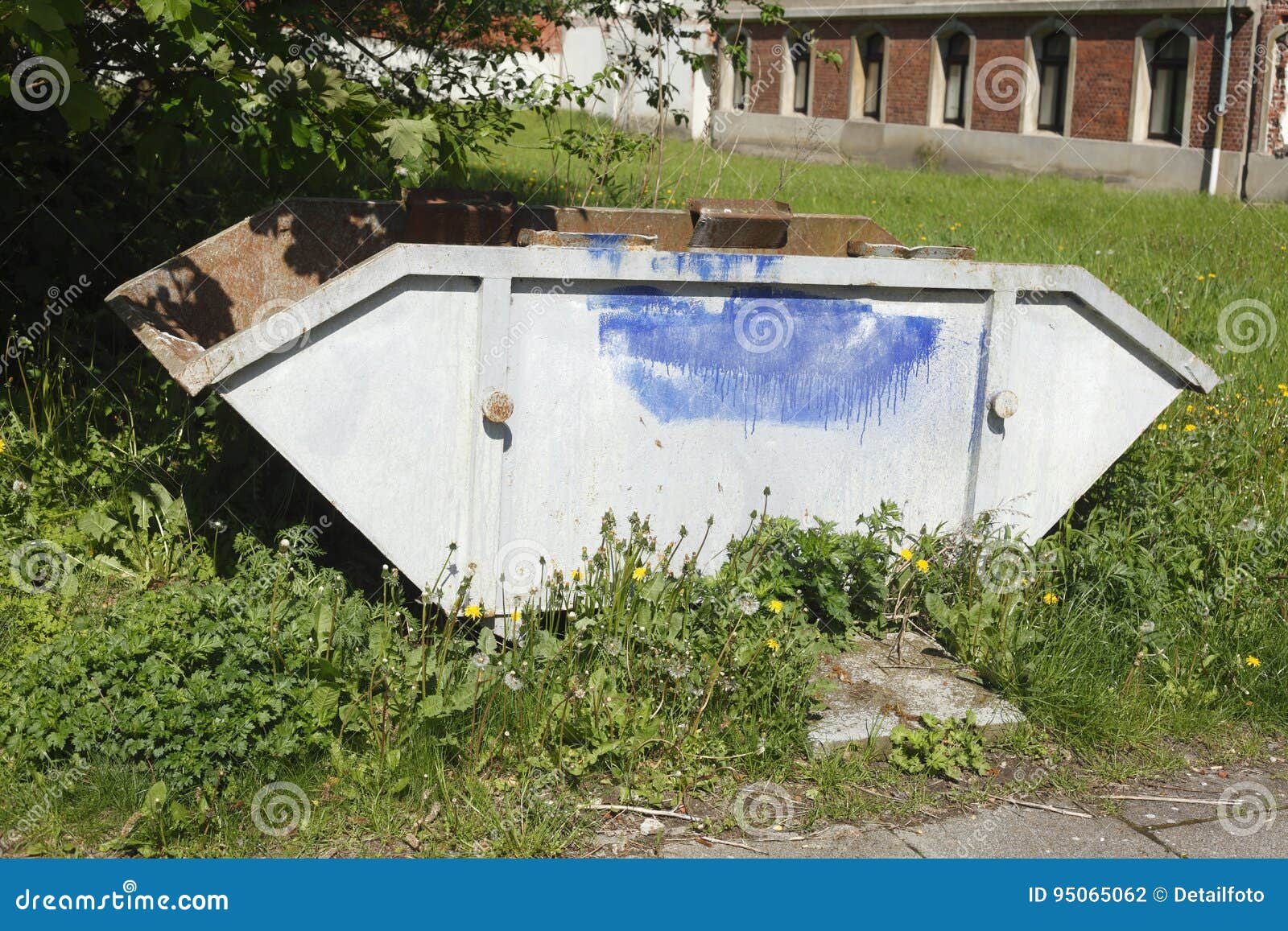 Rubble Container stock photo. Image of meadow, race, steel - 95065062