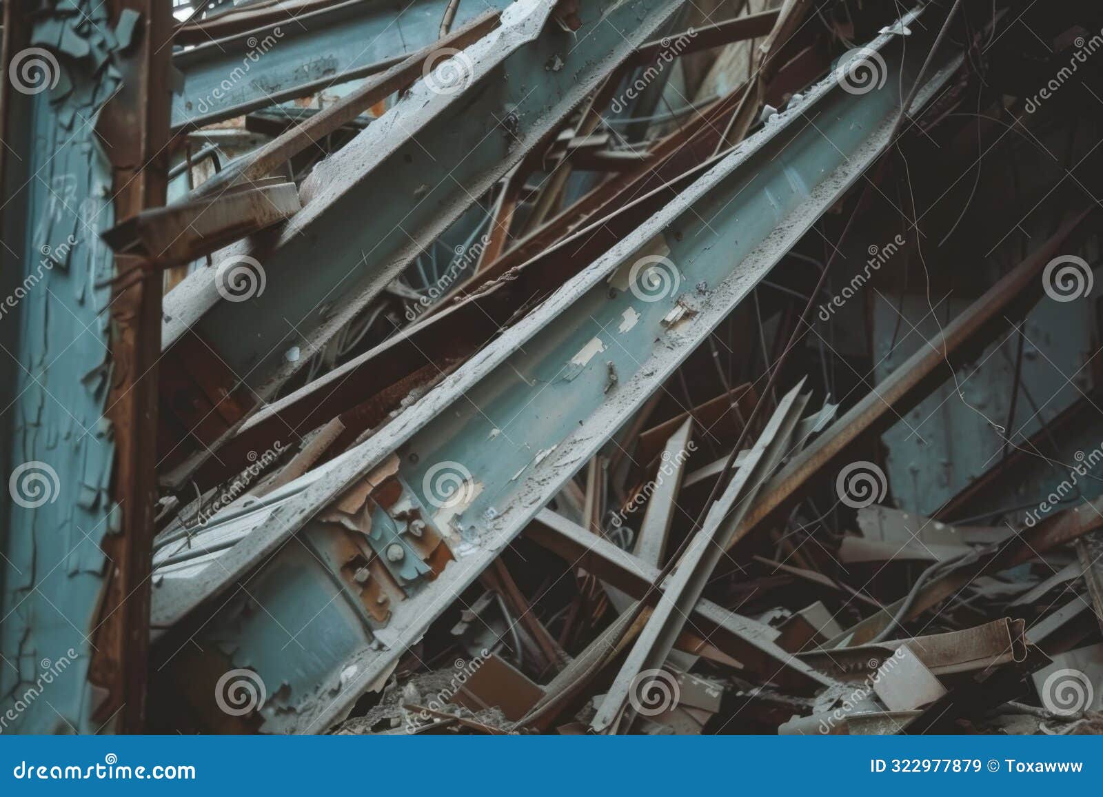Rubble and Debris from a Demolished Building Structure Stock Image ...