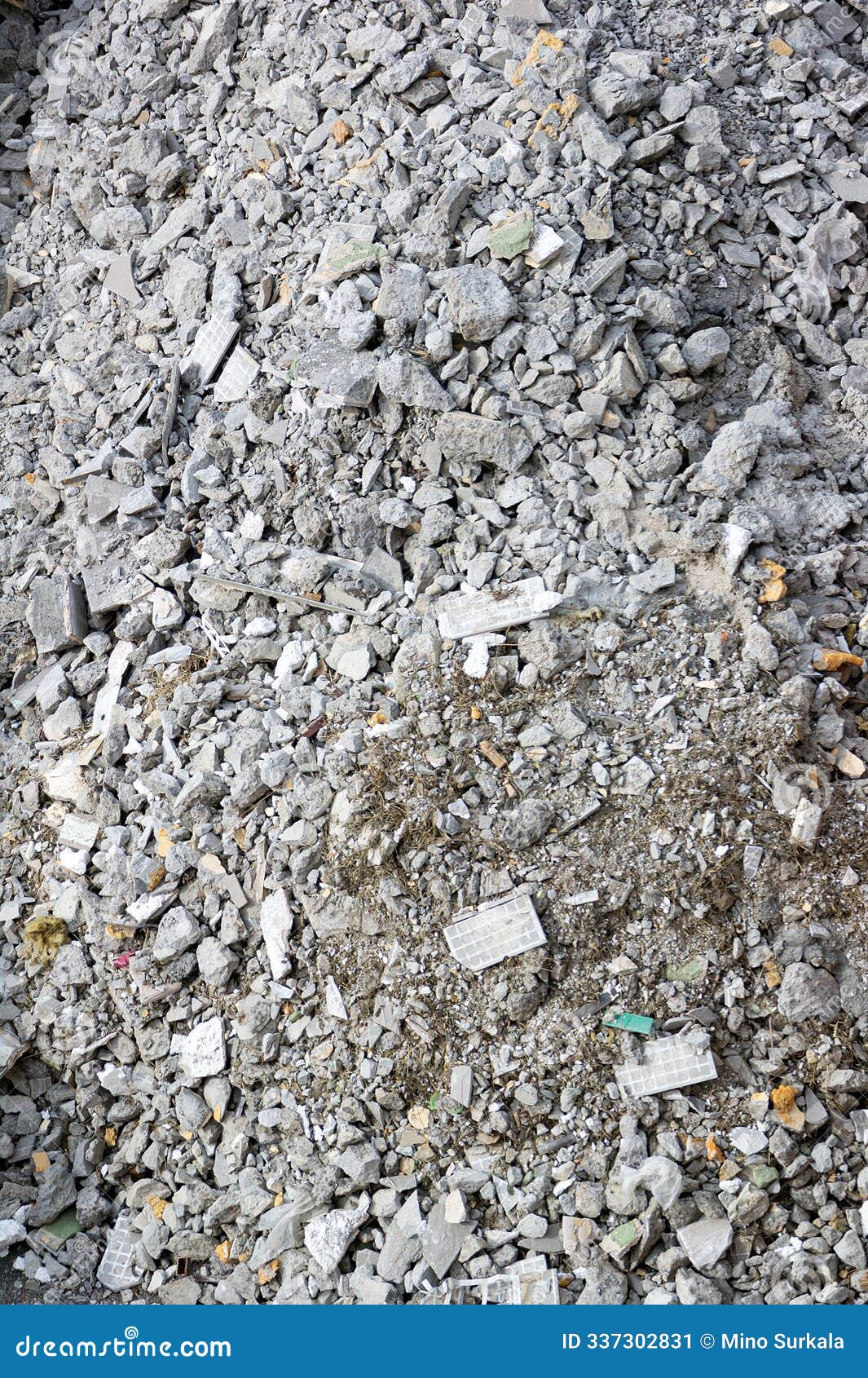 Rubble and Debris from Demolished Building, Vertical Stock Image ...