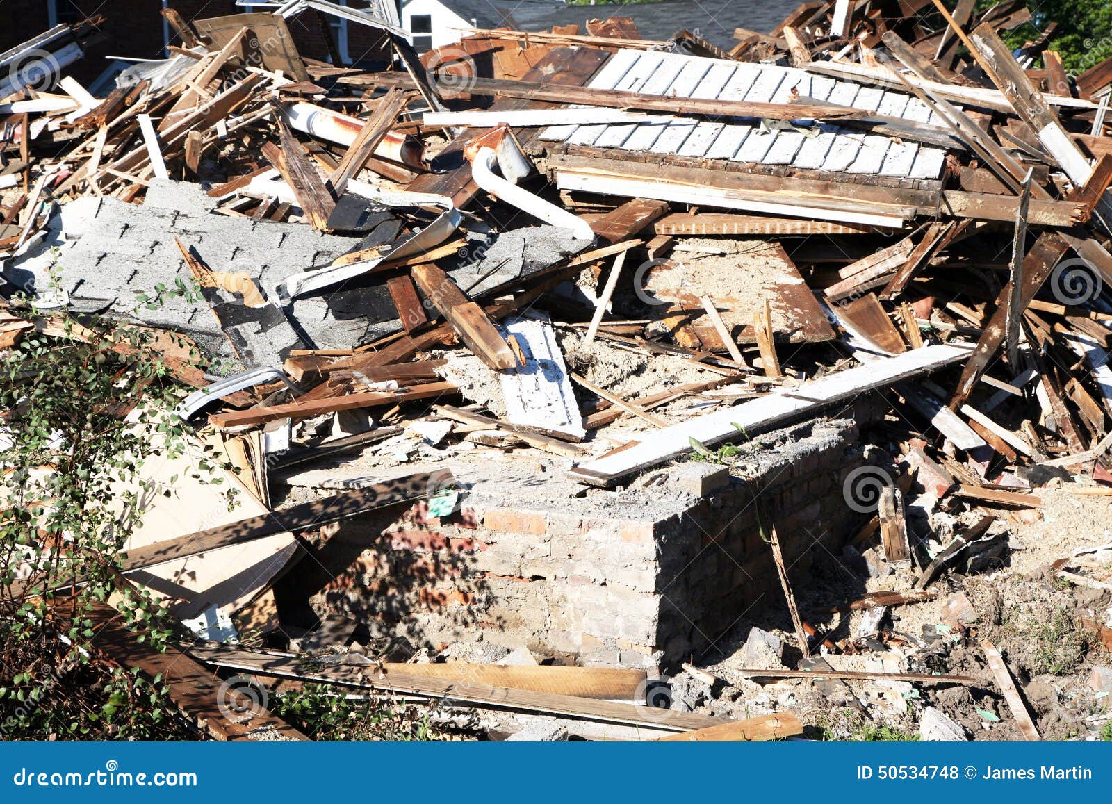 Rubble from a Destroyed Home Stock Photo - Image of debris, catastrophe ...