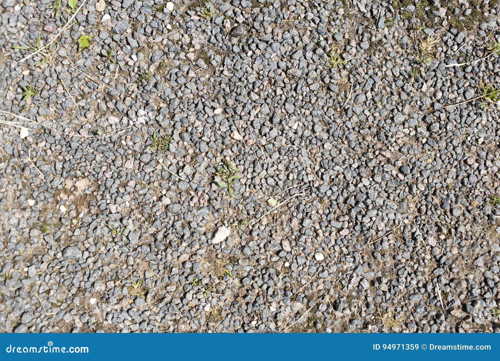 Rubble Evenly Distributed on the Soil. Small Stones on the Path, with ...