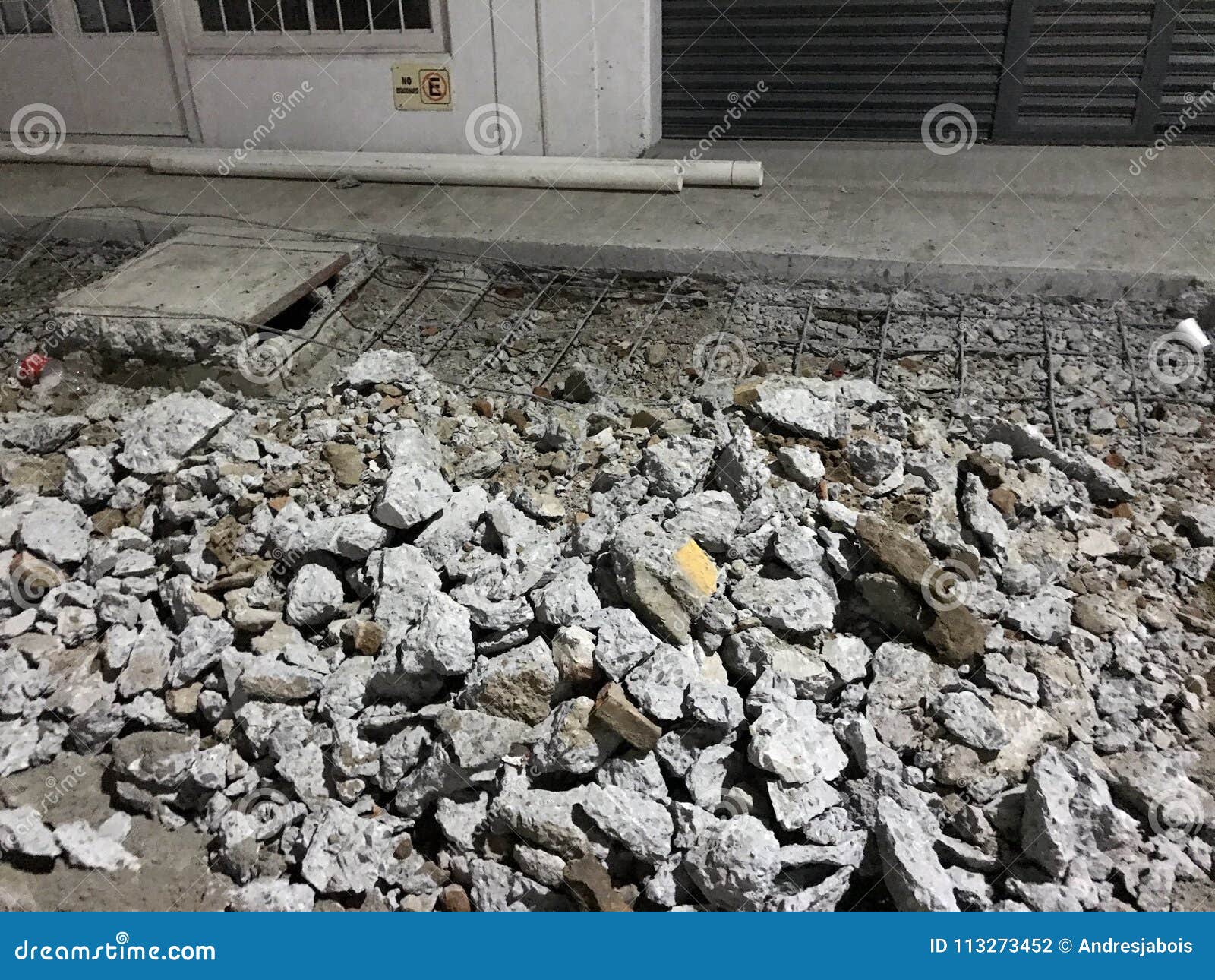 Rubble in Front of a Building Stock Photo - Image of rubbish, road ...