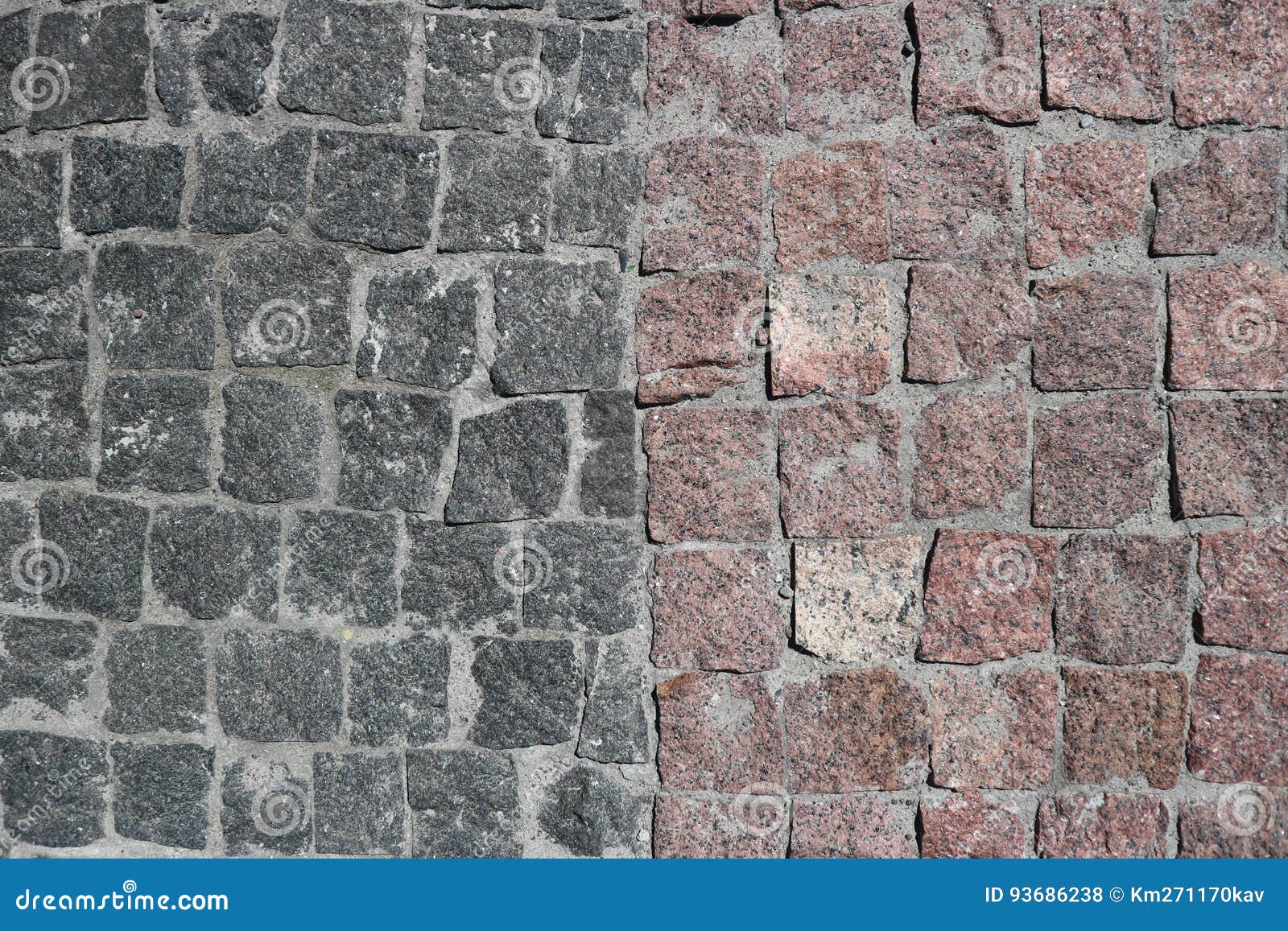 Rubble Gray and Brown Square Stones Paved Road Stock Photo - Image of ...