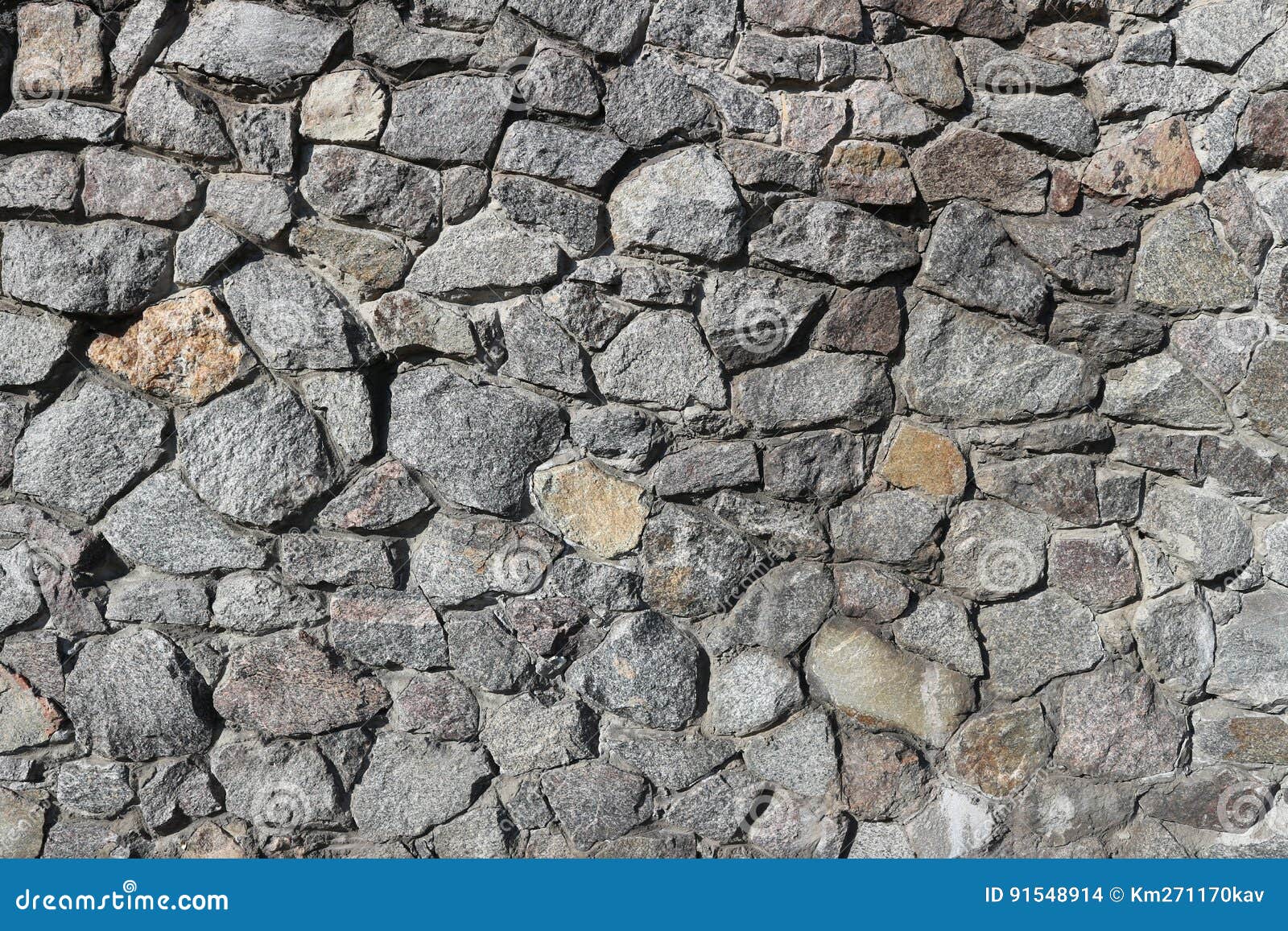 Rubble Gray Stone Wall, Rubblework Stock Photo - Image of background ...