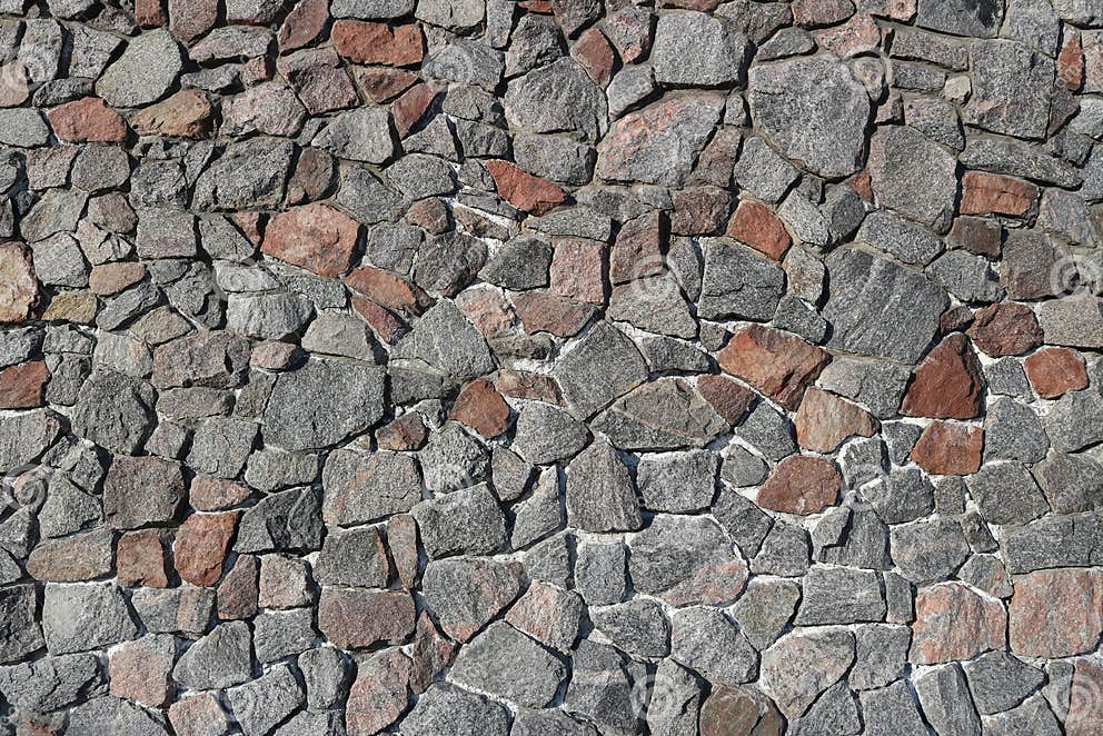 Rubble Gray Stone Wall, Rubblework Stock Image - Image of stonewall ...