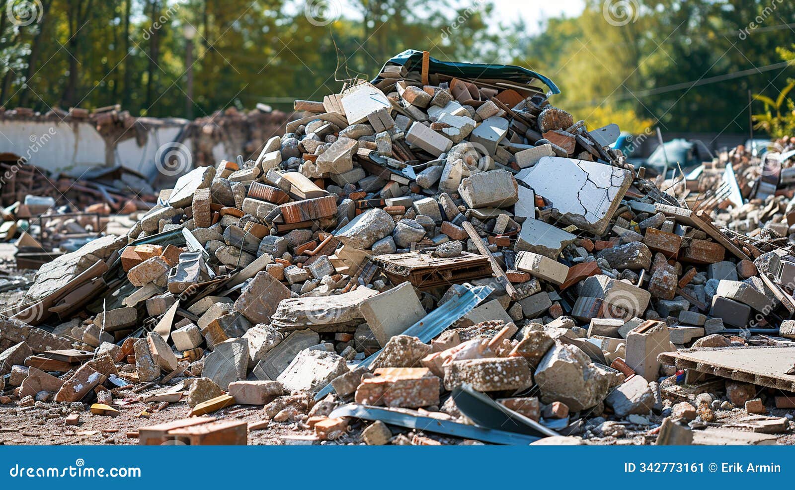 Rubble Heap, Debris Pile of Concrete Gray Stock Illustration ...