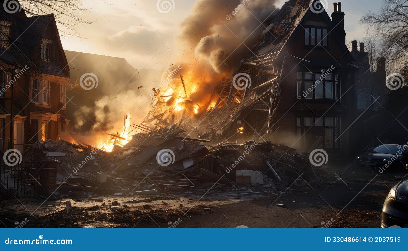 Rubble house collapse stock illustration. Illustration of incident ...