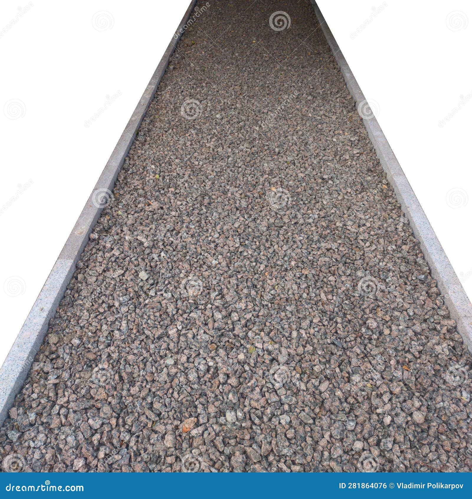 Rubble Path Isolated on White Background Stock Photo - Image of ...