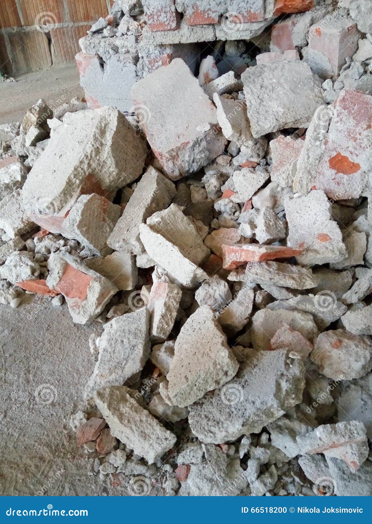 Rubble pile stock photo. Image of pile, brick, blocks - 66518200