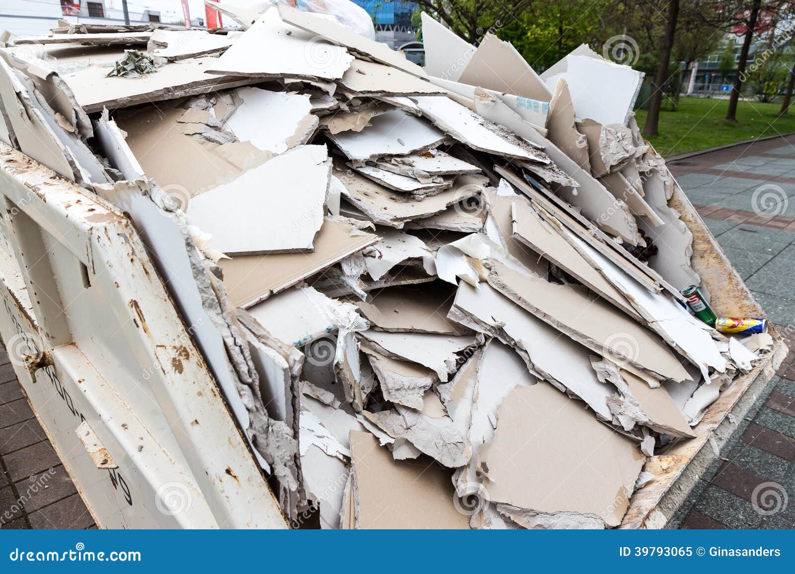 Rubble. Plasterboard in the Container Stock Image - Image of renovation ...