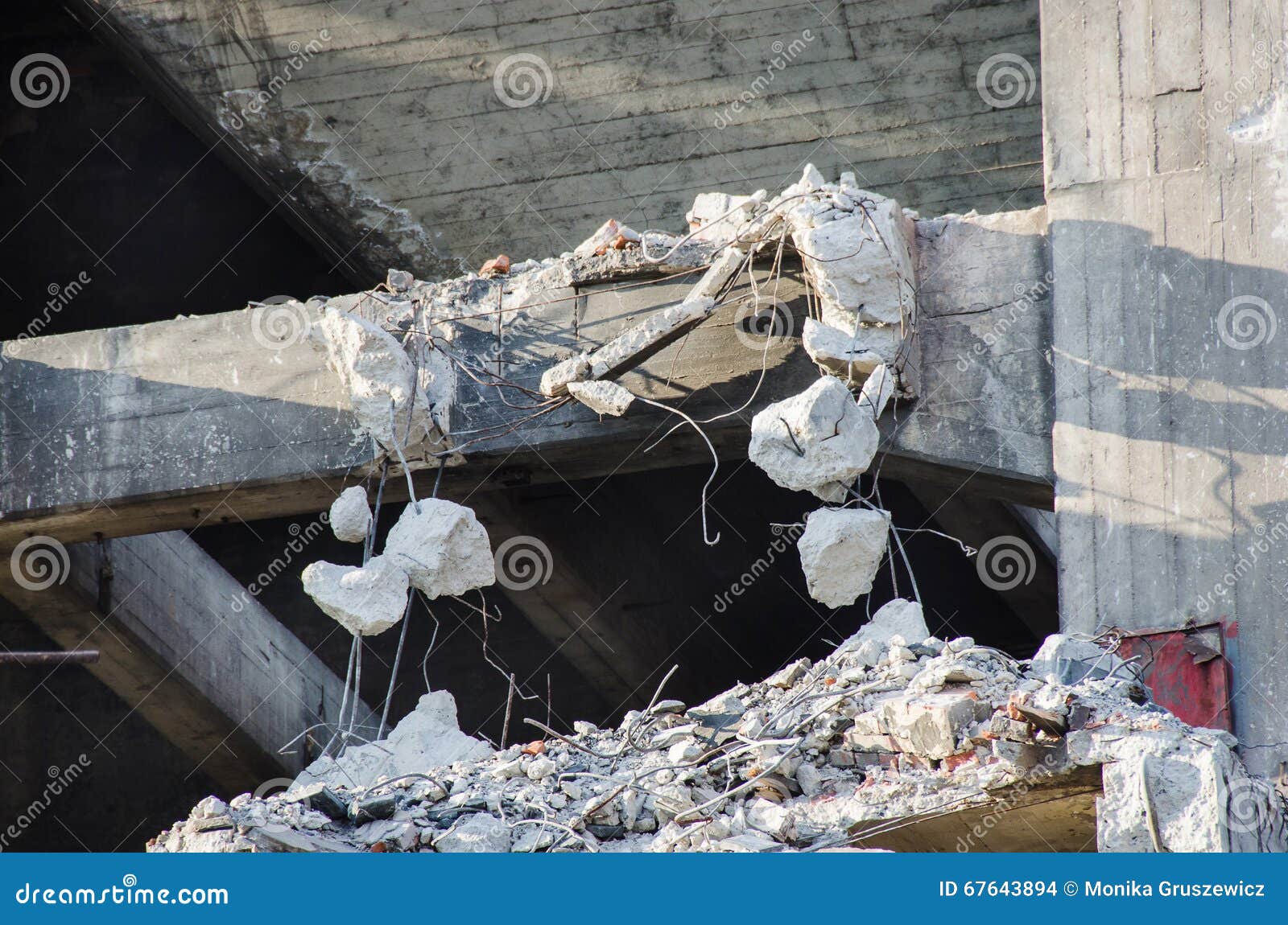 Rubble and Scrap after Demolition Stock Photo - Image of container ...