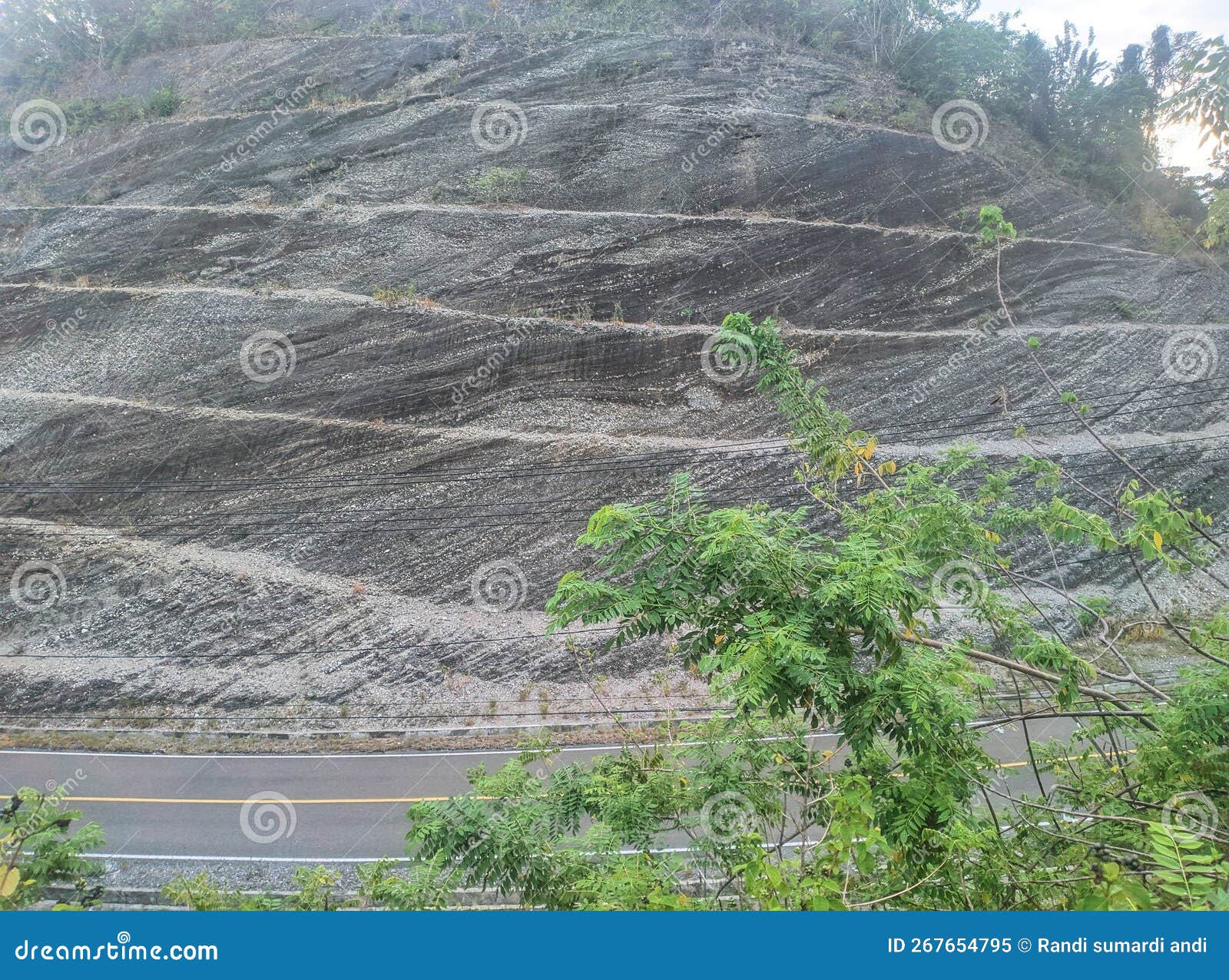 Rubble on the Side of the Road Stock Image - Image of terrain, trail ...