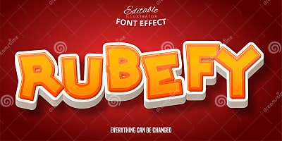 Rubefy Text, 3d Editable Font Effect Stock Vector - Illustration of ...