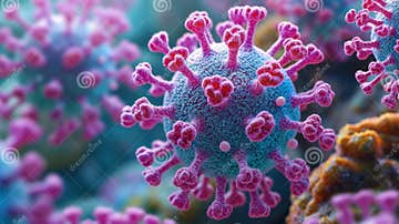 Rubella Virus Under a Microscope AI Generated Stock Illustration ...