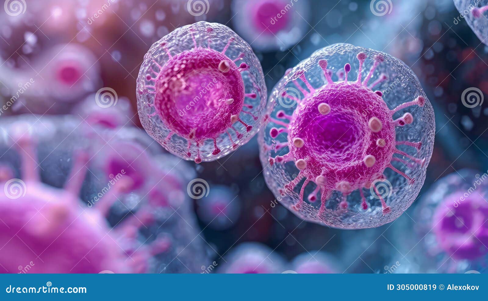 Rubella Virus Under a Microscope AI Generated Stock Illustration ...